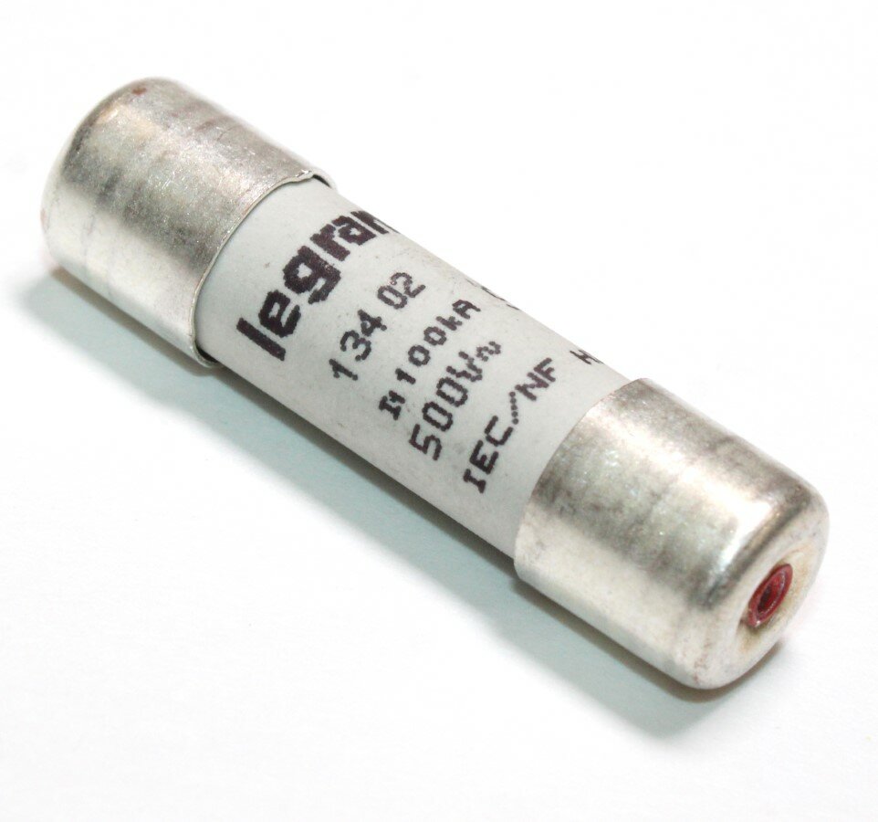 FUSE 10*38mm gG 2А с индикатором Legrand, Предохранитель
