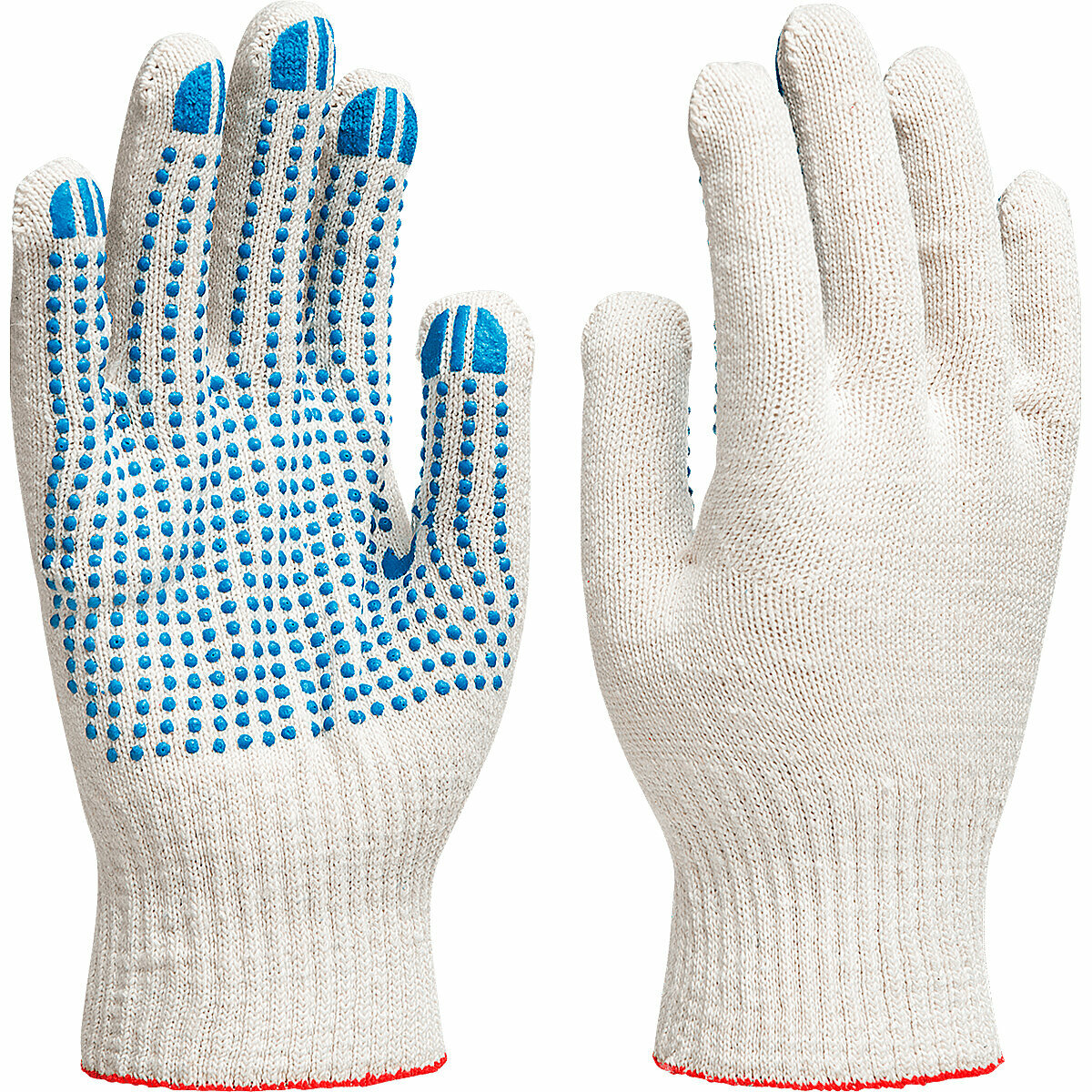 Перчатки ХБ рабочие строительные хозяйтсвенные с ПВХ покрытием белые"10 класс" Спецобъединение, 10 пар