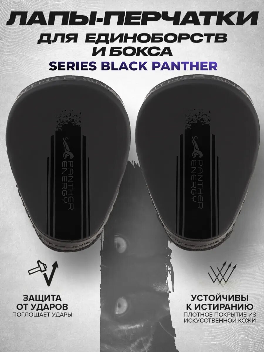 Лапы боксерские Series Be In Action пара (2 шт.) для бокса, лапа изогнутая, черный матовый