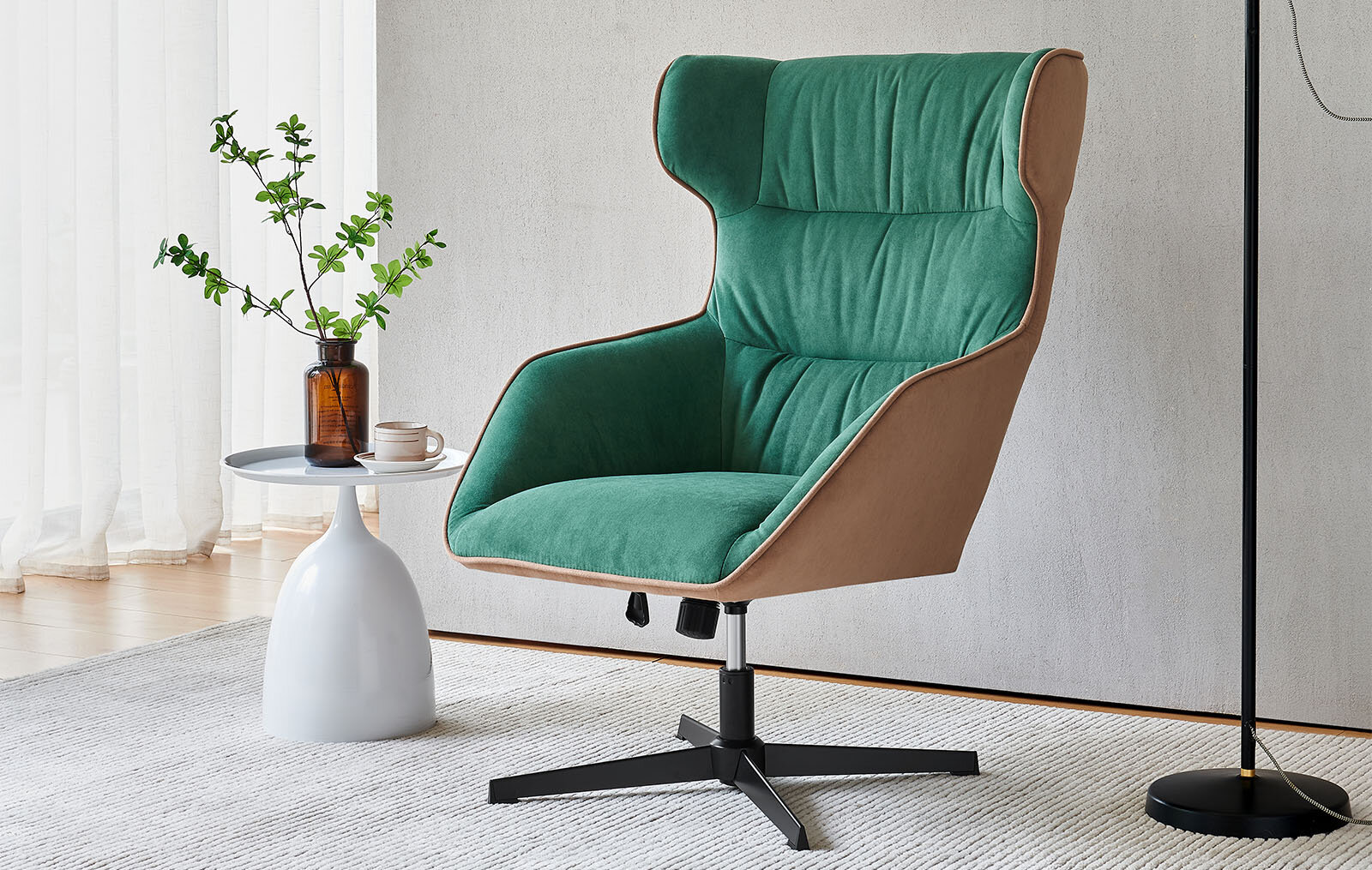 Кресло Otto, зеленый/коричневый