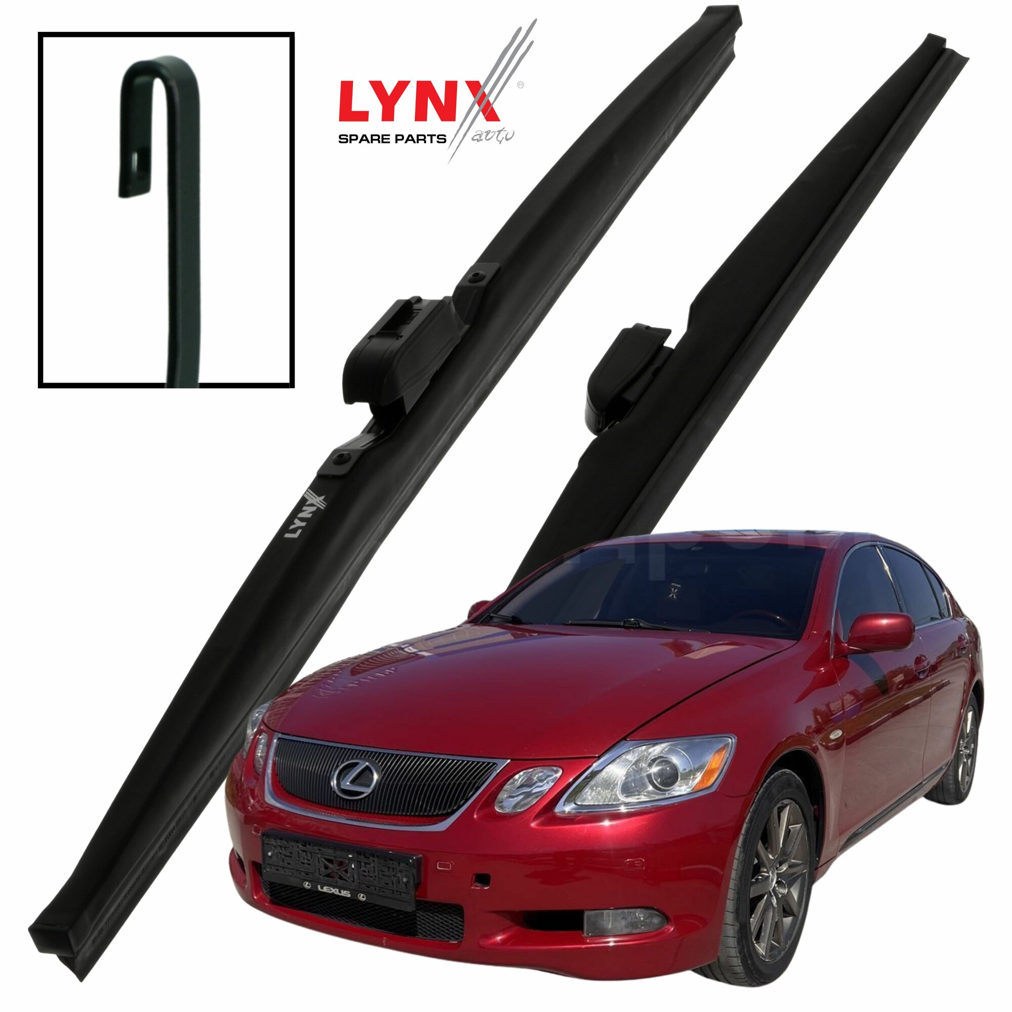 Дворники Lexus GS430 (2) S160 / Лексус ГС430 рест. 2000 2001 2002 2003 2004 2005 Щетки стеклоочистителя зимние LYNXauto 600мм-500мм к-т 2шт.