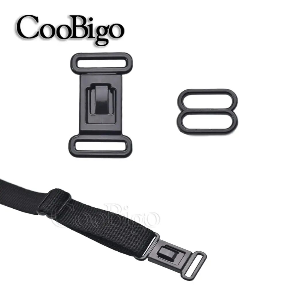 Набор пластиковых пряжек для галстуков-бабочек 10 комплектов Black