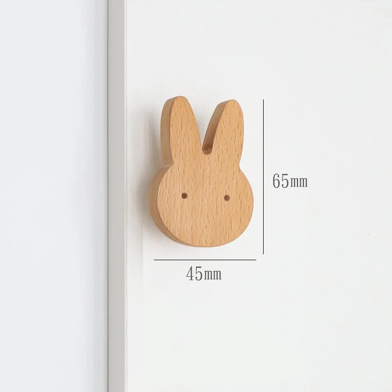 Деревянная ручка-кролик для мебели, 65x45 мм, rabbit