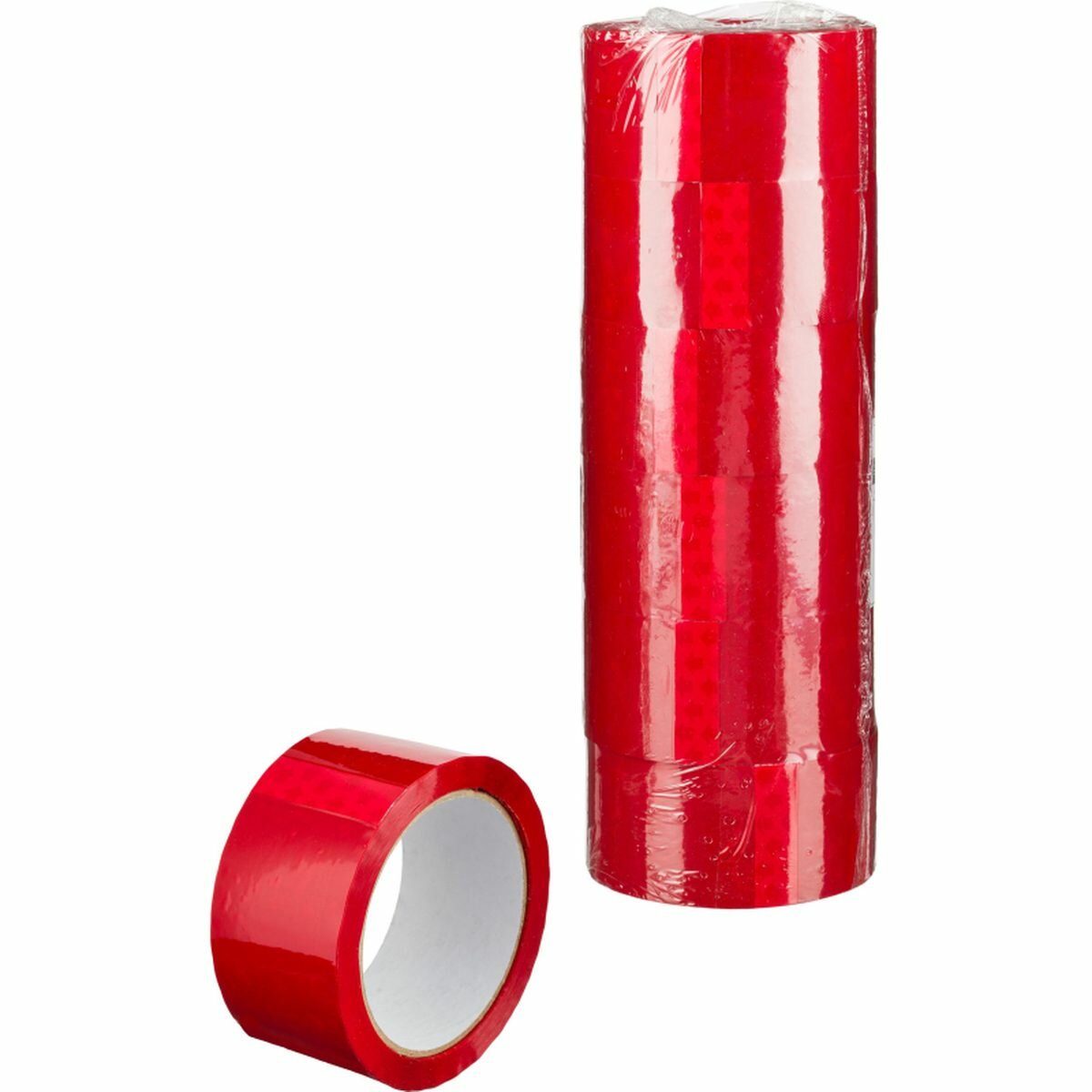 Клейкая лента (скотч) упаковочная (48мм х 66м, 45мкм, красная) 6шт. (1732013)