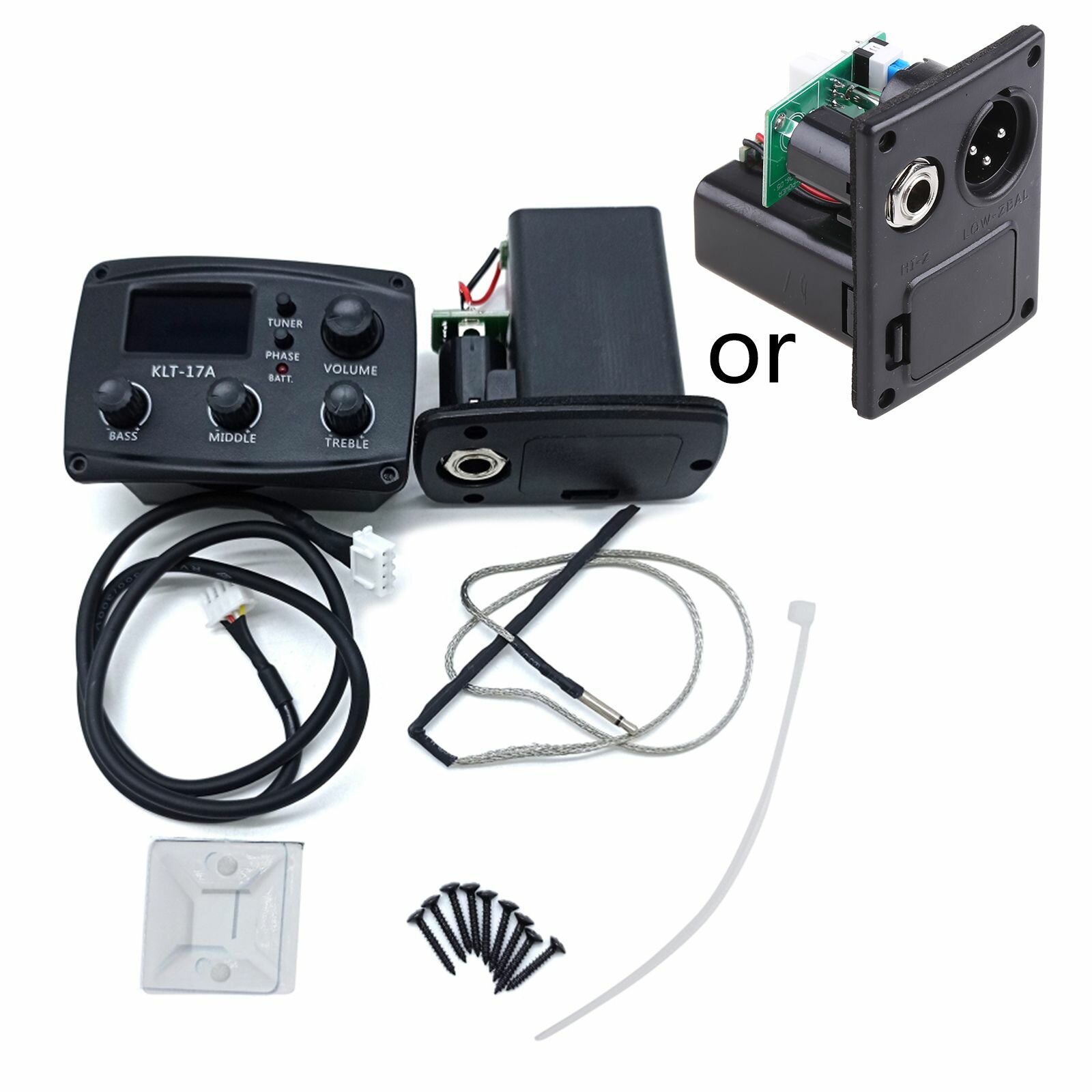 Гитарный звукосниматель Piezo KLT17A 3-полосный предусилитель, эквалайзер, цифровой тюнер с ЖК-экраном для акустики