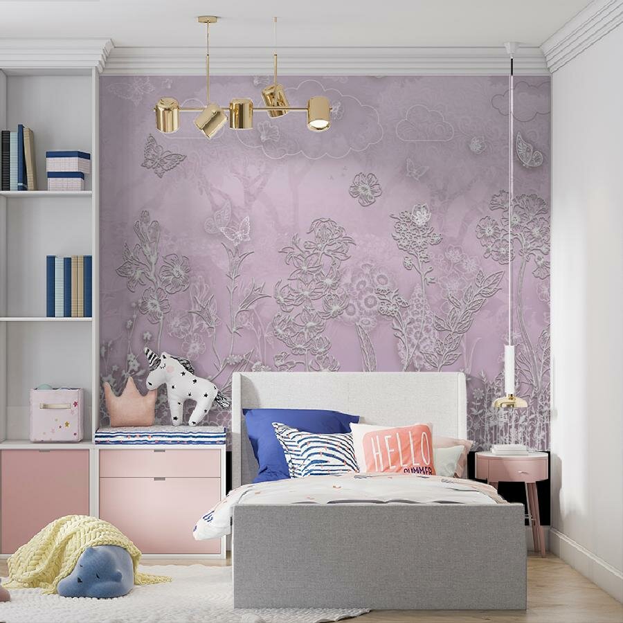 Фотообои Сиреневое поле 13-117-S-Флекс 270 x 200 см (ВхШ) Бесшовные, флизелиновые, влагостойкие обои MasterFresok