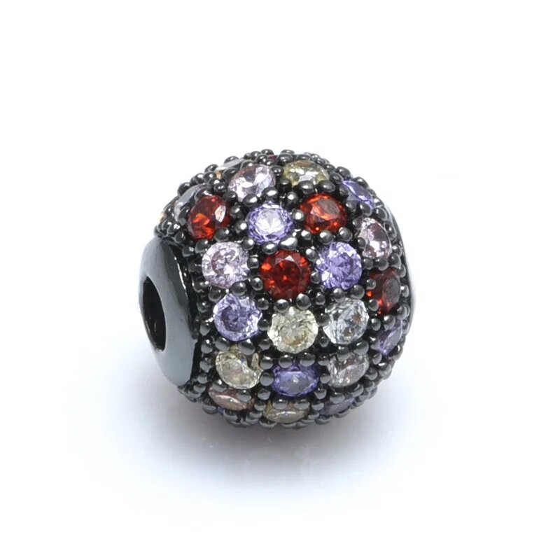 Бусины YANASI медные 8мм 10мм 9 цветов для браслетов Серебряный, 8mm, Black