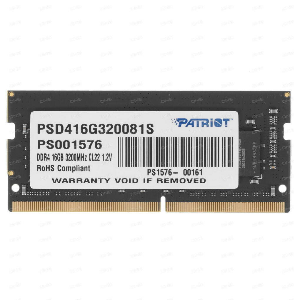 Оперативная память Patriot Memory Signature Line (PSD416G320081S) SO-DIMM DDR4 16 ГБ - 1 шт, 3200 МГц