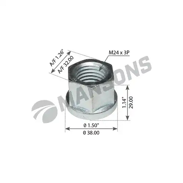MANSONS 900.792 стремянки m24x3 h=29 sw32\ Volvo (Вольво) fh / fm