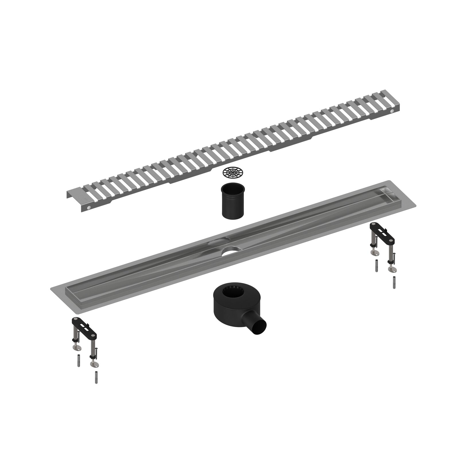 Душевой лоток TIMO Drain System 900 с вставкой "lines", Хром