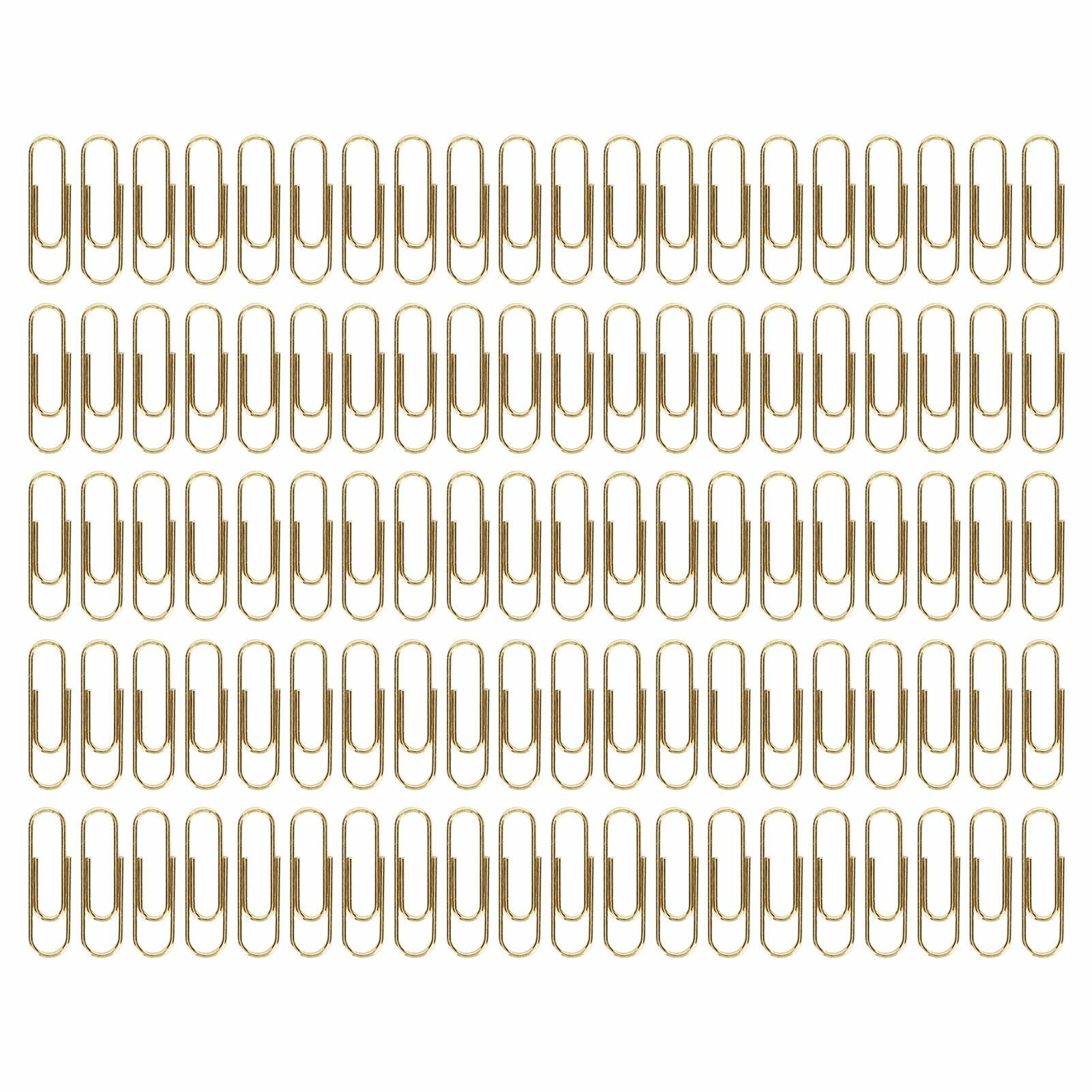 Золотые скрепки для бумаги 1,1 дюйма, 100 шт, устойчивые к ржавчине металлические скрепки с повышенным сопротивлением скольжению, портативные для офиса и повседневного использования