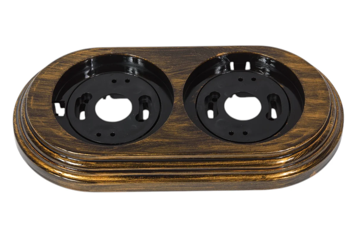 Рамка BIRONI Лизетта, пластик, 2 места, бронзовая, негорючая, для внутренней установки