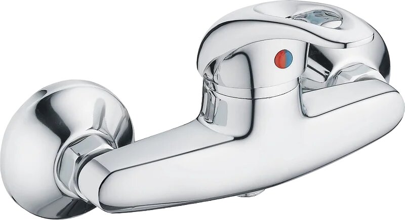 Смеситель для душа Cron CN03 CN2003 с душевым гарнитуром, хром, глянцевый, настенный, однорычажный, смеситель для ванны с душем