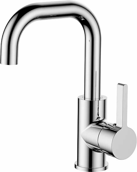 Смеситель для раковины Ledeme L1099 хром, глянцевый, кран для ванной в раковину, из латуни, рычажный, с поворотным изливом, с керамическим картриджем