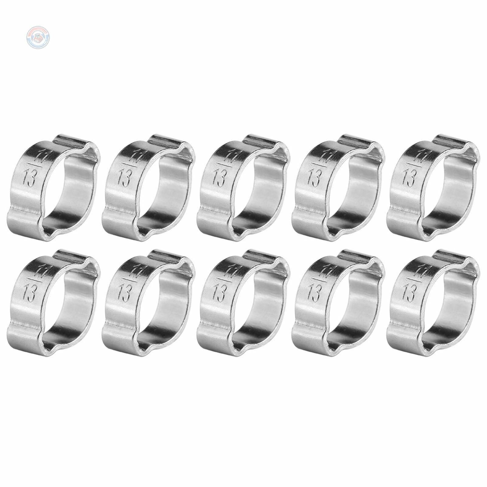 10 оцинкованных хомутов для шланга с двумя ушками, 5-23 мм, зажимы для топливной трубки, комплект 10 шт для автомобиля