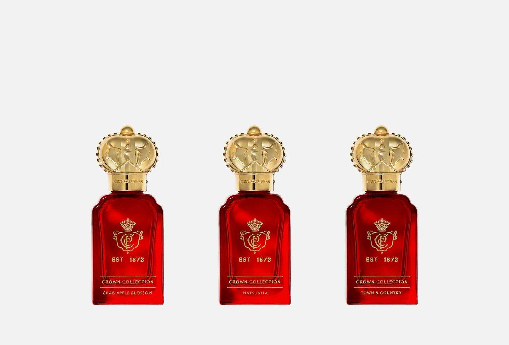Clive Christian Crown Collection Travellers (Crab Apple Blossom, Matsukita, Town & Country) 3x10 мл, Духи унисекс