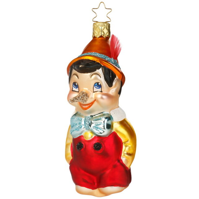 Стеклянная елочная игрушка мальчик Пиноккио 11 см, Inge Glas (Инге Глас), 10078S015