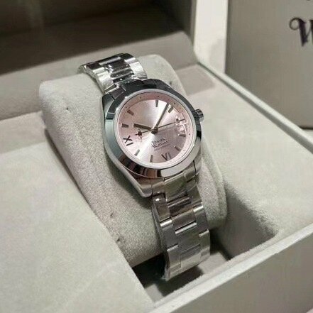 Часы-подвеска Vivienne Westwood Quartz Saturn / Изысканная одежда / Белый кожаный ремень / Подарок для женщин VV006BKGD