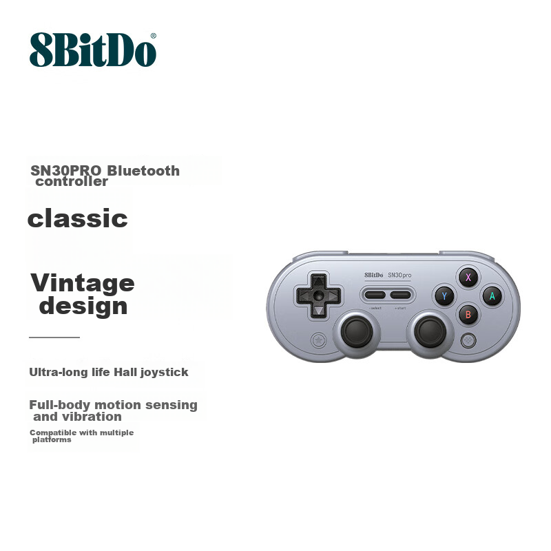 Геймпад 8BitDo 80DM02 Bluetooth Wireless совместимый с ПК, gray
