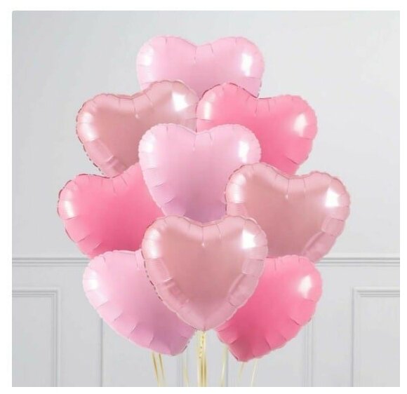 Облако из шаров сердца розовые