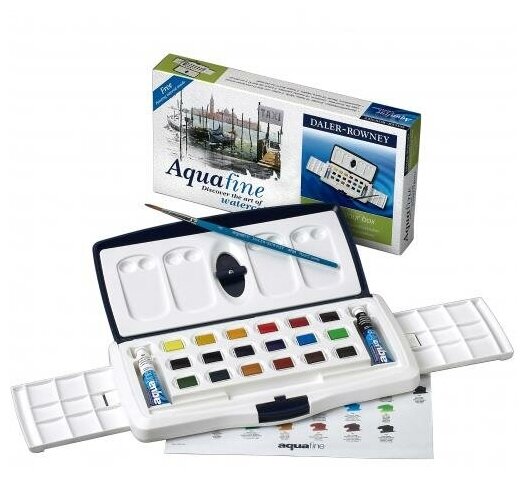 Daler Rowney Набор акварельных красок в тубах Daler Rowney "Aquafine", и кюветах 1+18 шт