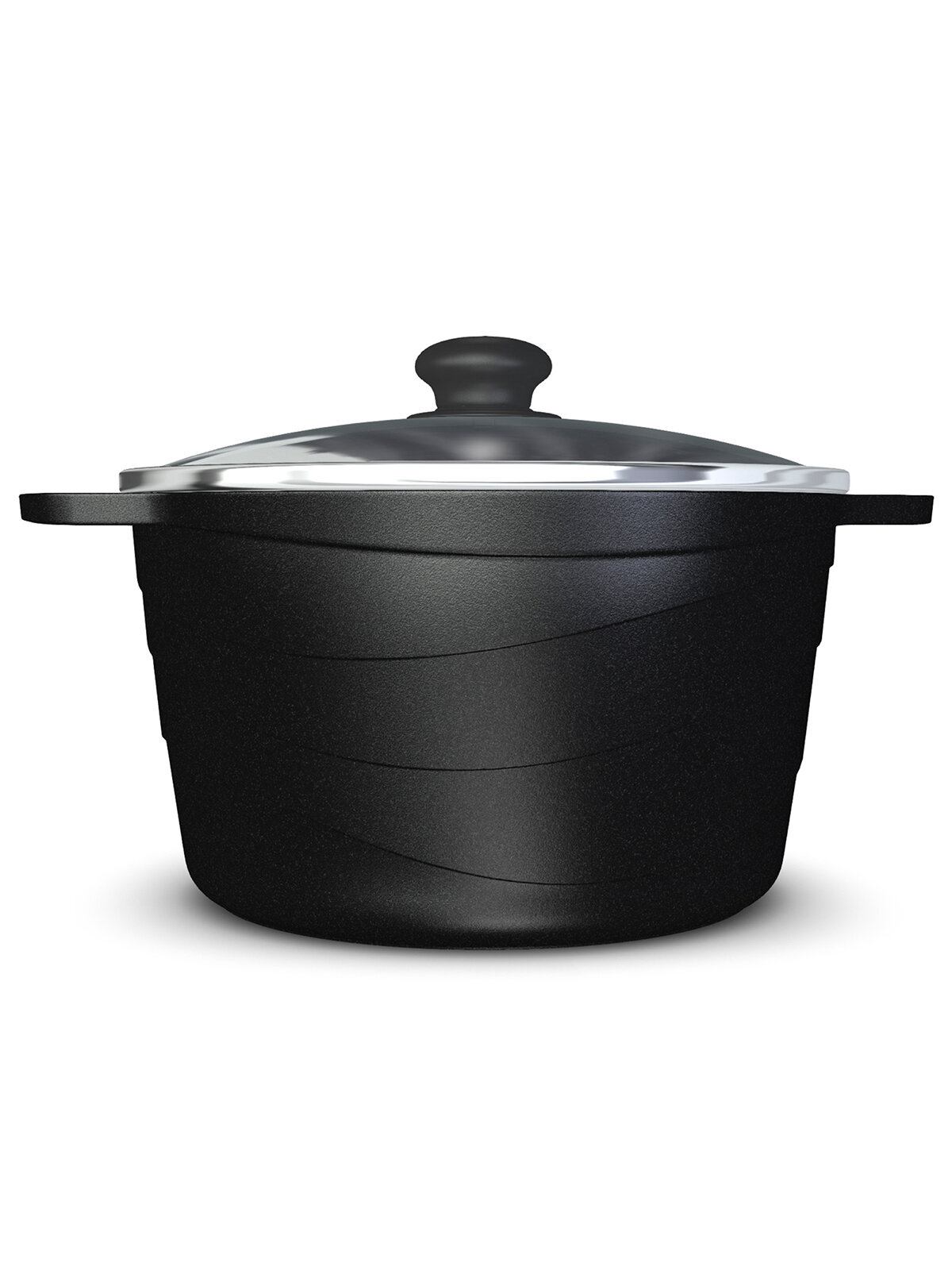 Кастрюля с крышкой Нева Металл Посуда Каменная антипригарная, 5 л