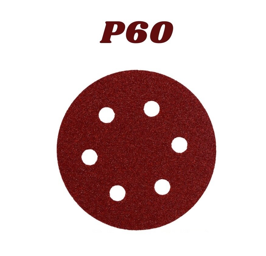 Круг шлифовальный NeroFF под липучку на жираф ф225 6 отверстий P60, 20 шт.