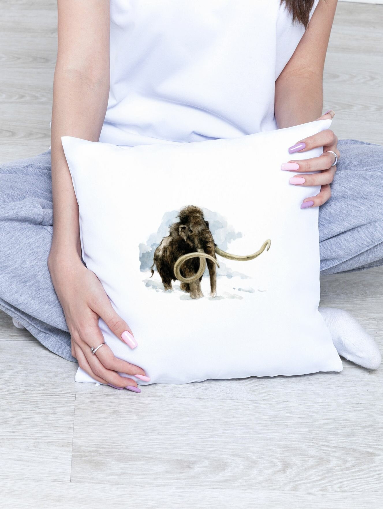 Подушка Мамонт ( Подушка Мамонт , Мамонт , Подушка с Мамонтом , Мамонт подушка , Подушка с изображением Мамонта , подушка с животным , подушка с изображением животного , подушка животное ) 35х35см