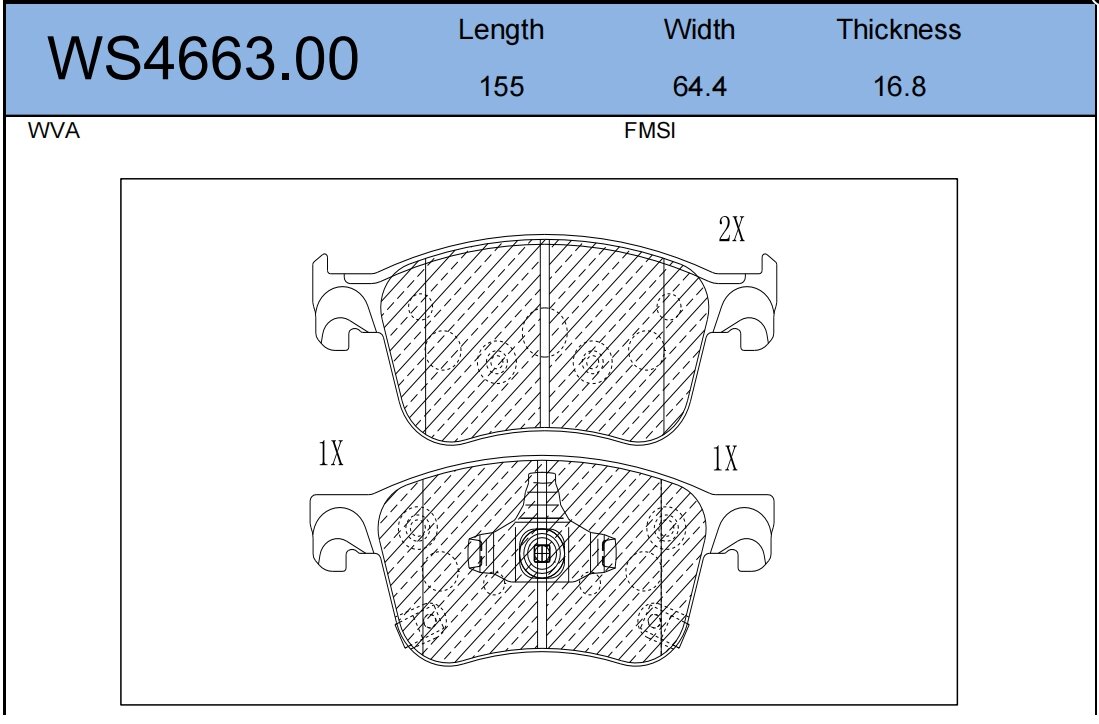 Колодки тормозные дисковые перед JEENICE WS4663.00