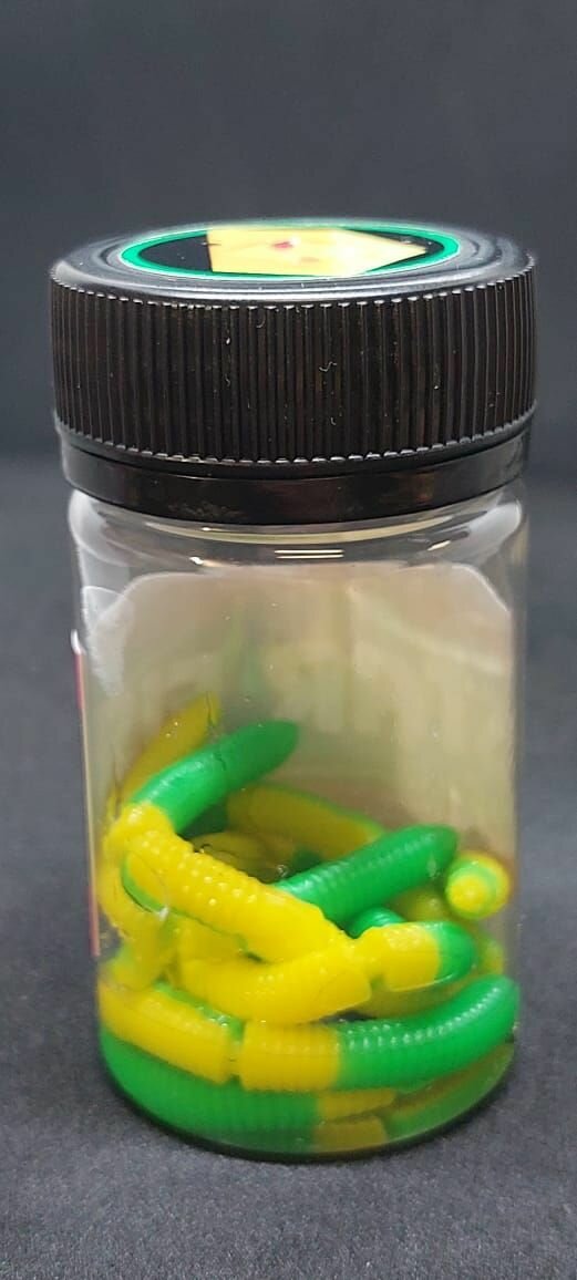 Форелевая приманка Либра, цвет зелено-желтая, 65 мм, 8 шт в банке