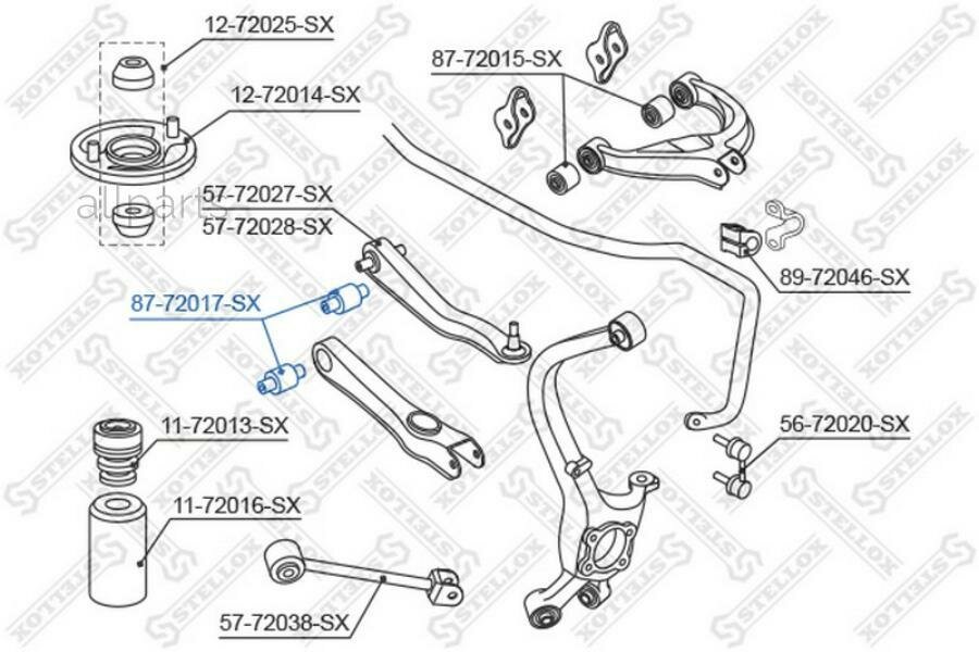 STELLOX 8772017SX сайлентблок зад. рычага внутр!\ Mitsubishi Galant all 92-96/Eclipse 95>