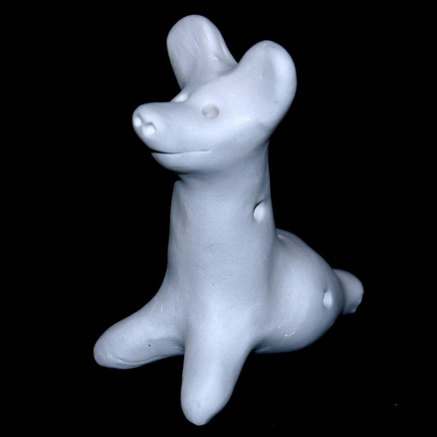 Свисток "Мышь" (без раскраски), Филимоновская глиняная игрушка, ручная авторская работа