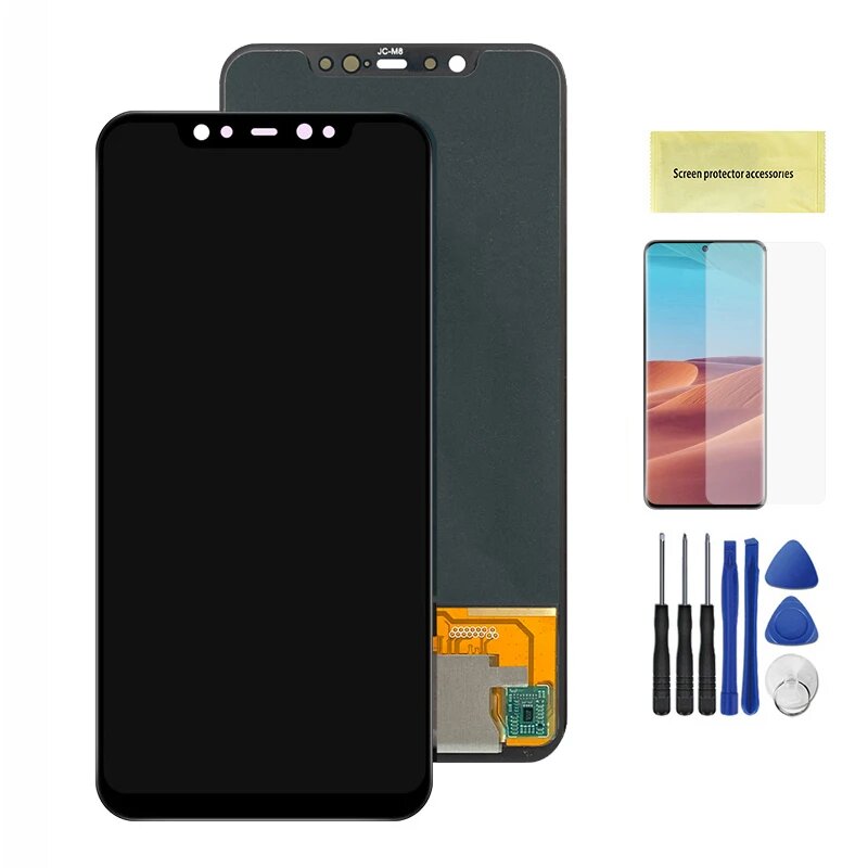 Super AMOLED для Xiaomi Mi 8, ЖК-дисплей для Xiaomi Mi8, дигитайзер сенсорного Black No Frame