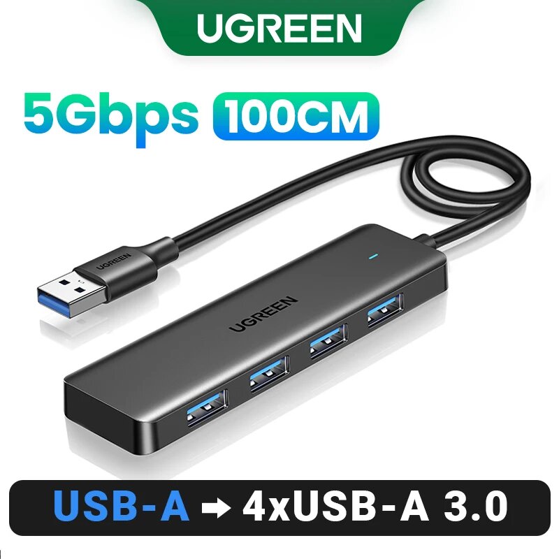 UGREEN USB 3.0 концентратор 4 порта, 100CM