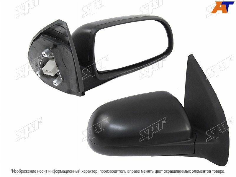 . SAT Зеркало для CHEVROLET AVEO T250 05-11 4D/5D/DAEWOO GENTRA 08-11 4D/5D/RAVON NEXIA R3 16- правое , рег-ка, 3 ко
