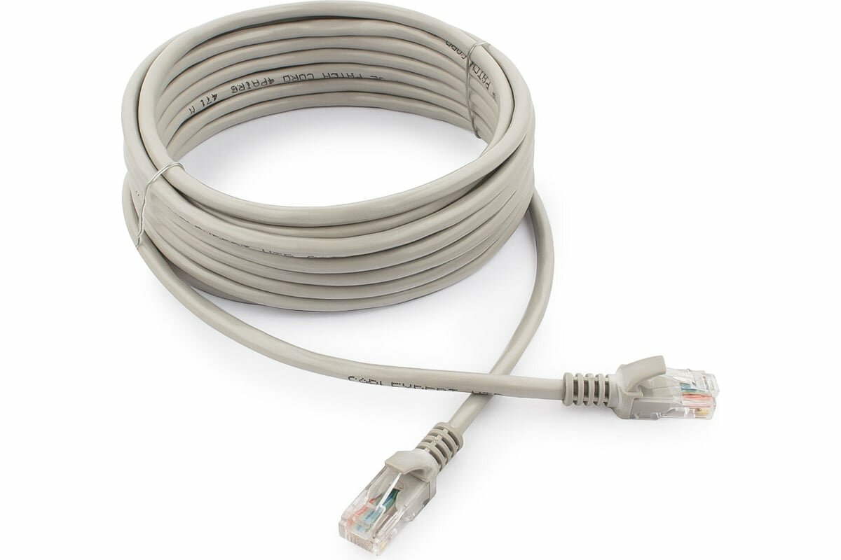 Cablexpert многожильный медный патч-корд UTP кат.5e 5 м литой серый PP10-5M