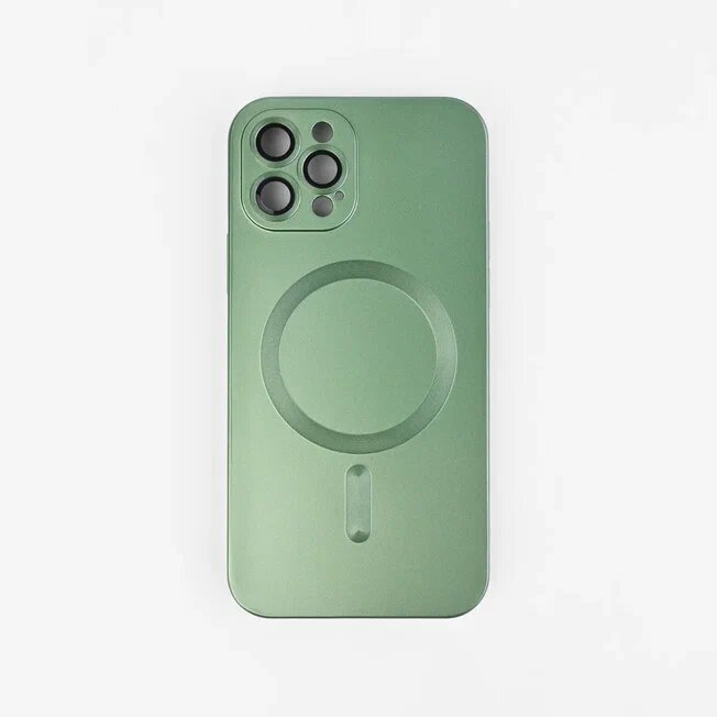 Чехол глянцевый iPhone 12 Pro с Magsafe/Айфон 12 Pro зеленый