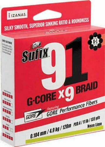 Леска плетеная Sufix 91 BRAID зеленый 150 м 0.104 мм 4,9 кг
