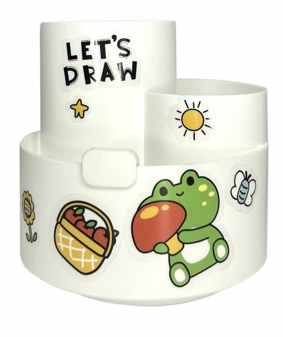 LOREX KIDS Подставка для ручек, карандашей Stickers whitly, 3 отделения, 160х105х115 мм