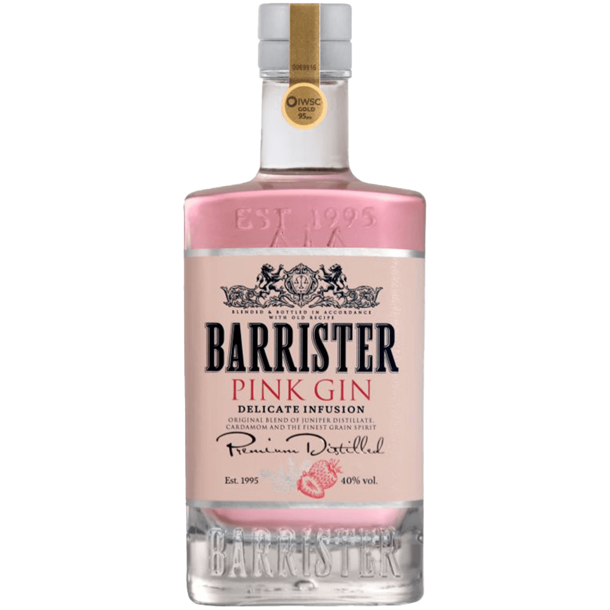 Джин "Barrister Pink Gin", розовый, 0,5 л, 40% крепость, Россия