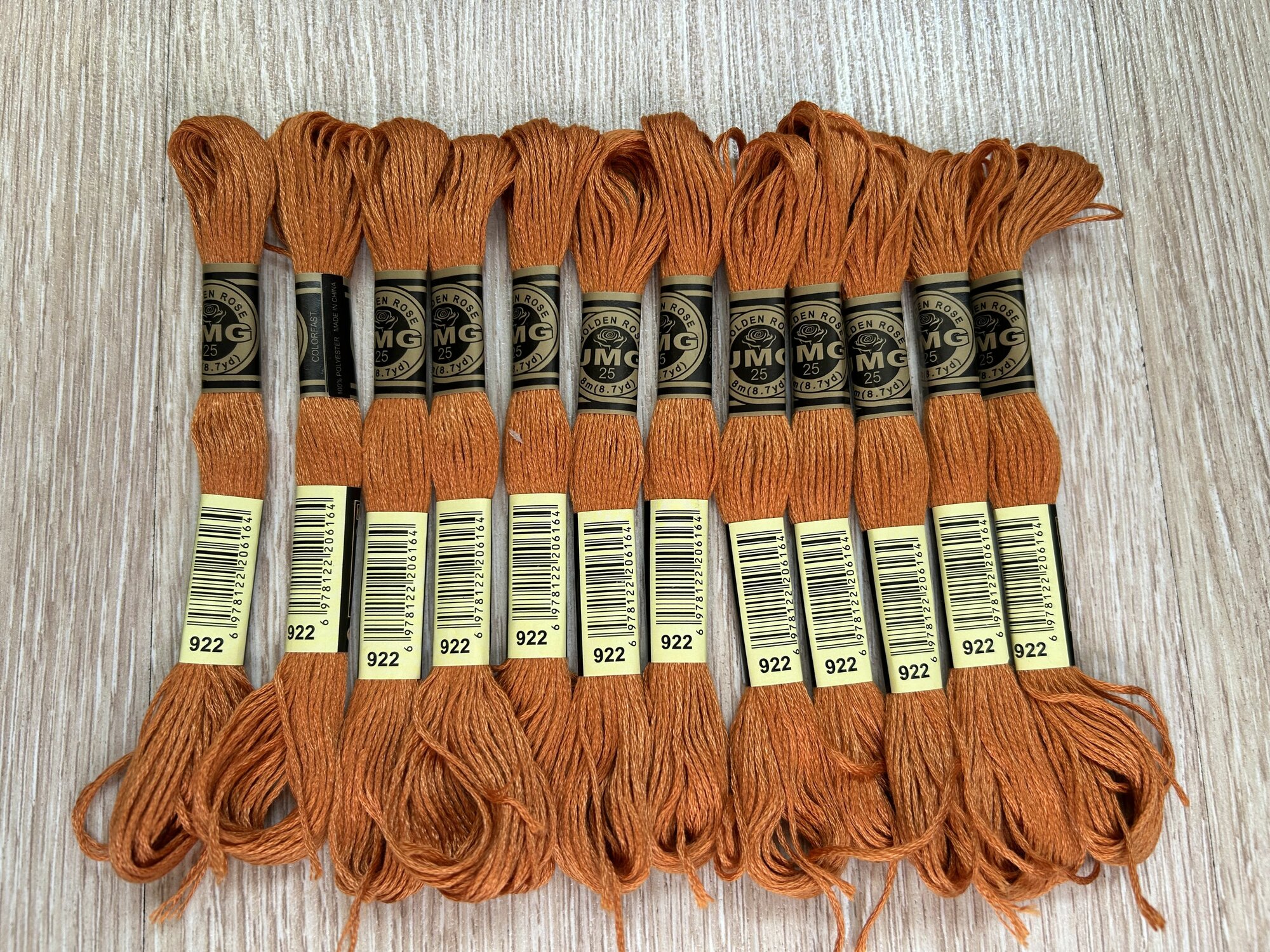 Нитки для вышивания JMC мулине (150-3866) 100% полиэфир 12 штук x 8 м