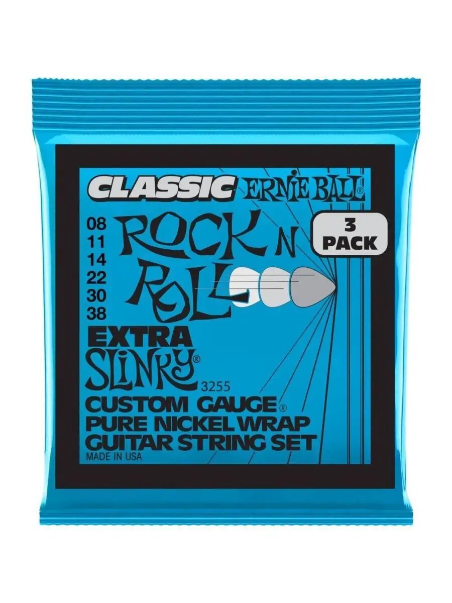 Струны ERNIE BALL 3255 Pure Classic RnR Slinky Extra 8-38