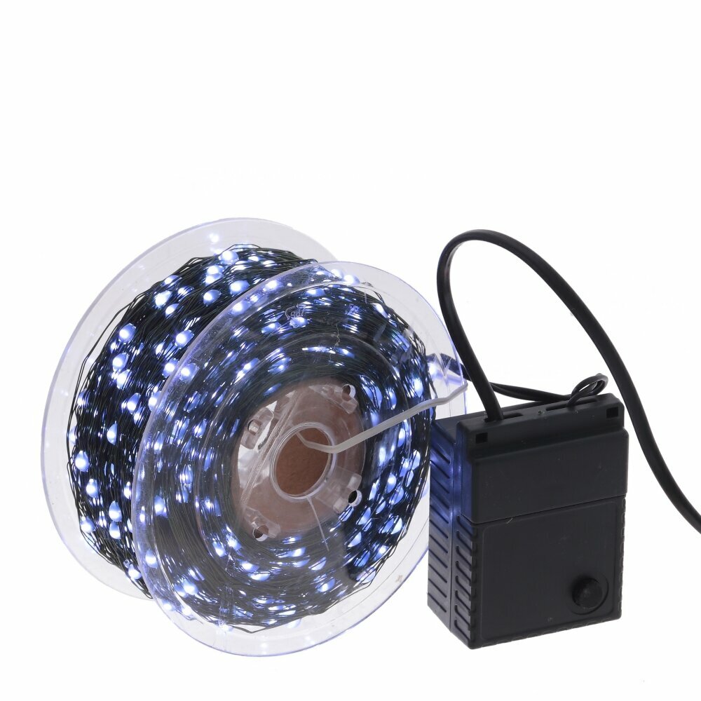 Электрогирлянда Роса, 100м, 1000 ED, холод бел, 8 тип свеч, 10W, шнур зелен леска, IP20 KSM-703447