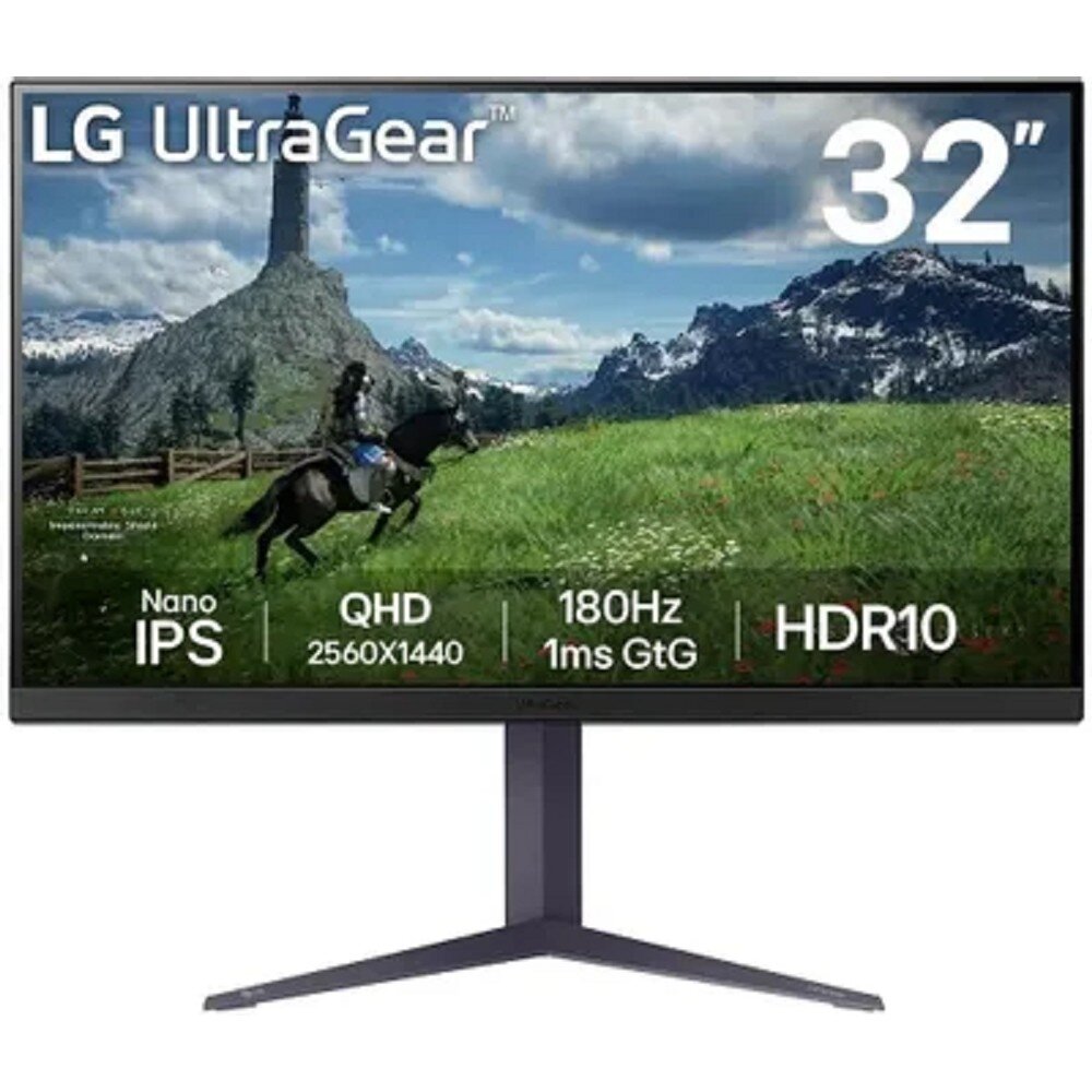 Монитор LCD LG 31.5" 32GS85Q-B UltraGear черный IPS 2560x1440 180Hz 1ms 2xHDMI DisplayPort USB Pivot 32gs85q-b. aruz