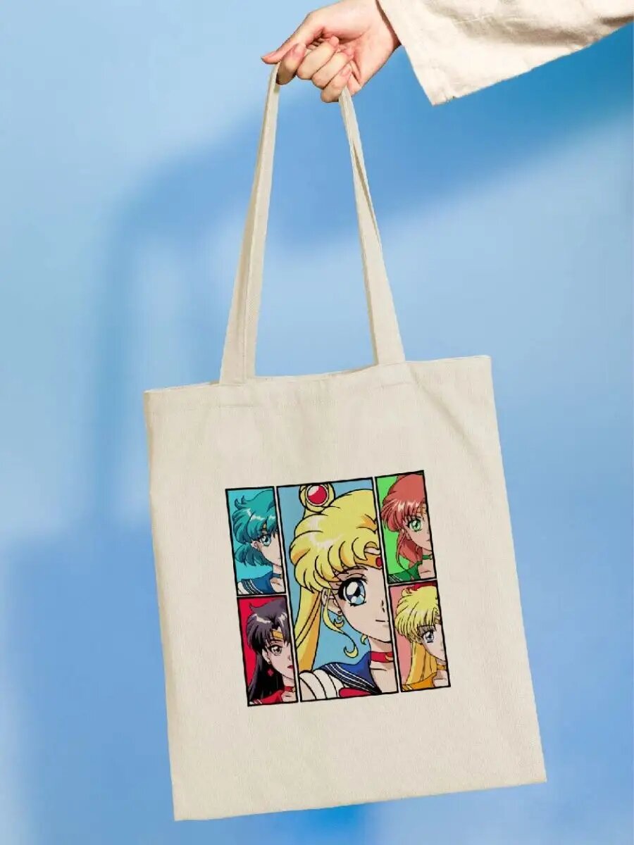 Сумка шоппер  с принтом аниме Сейлор Мун