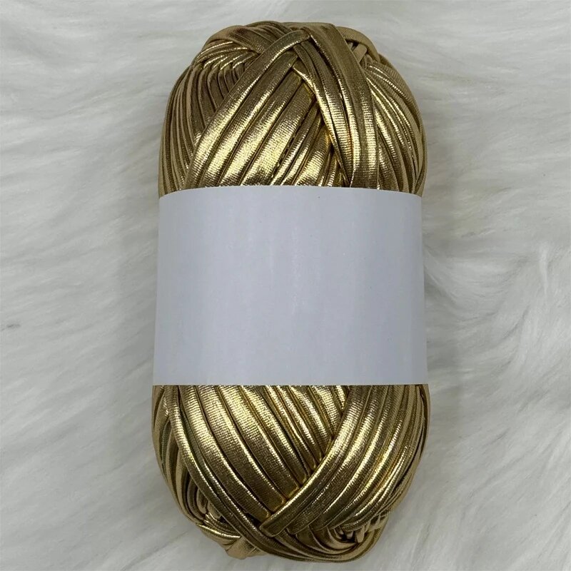 YIYIYIBA тканевая пряжа 100г золотая/серебряная 12