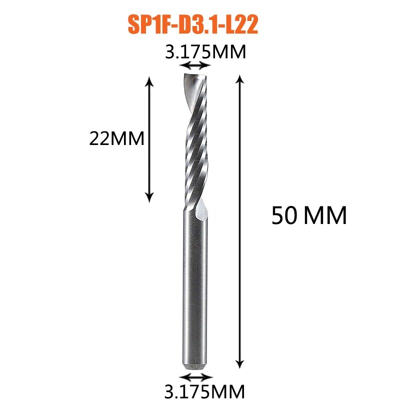 Фреза спиральная SP1F-D3.1-L22-R, 50 мм