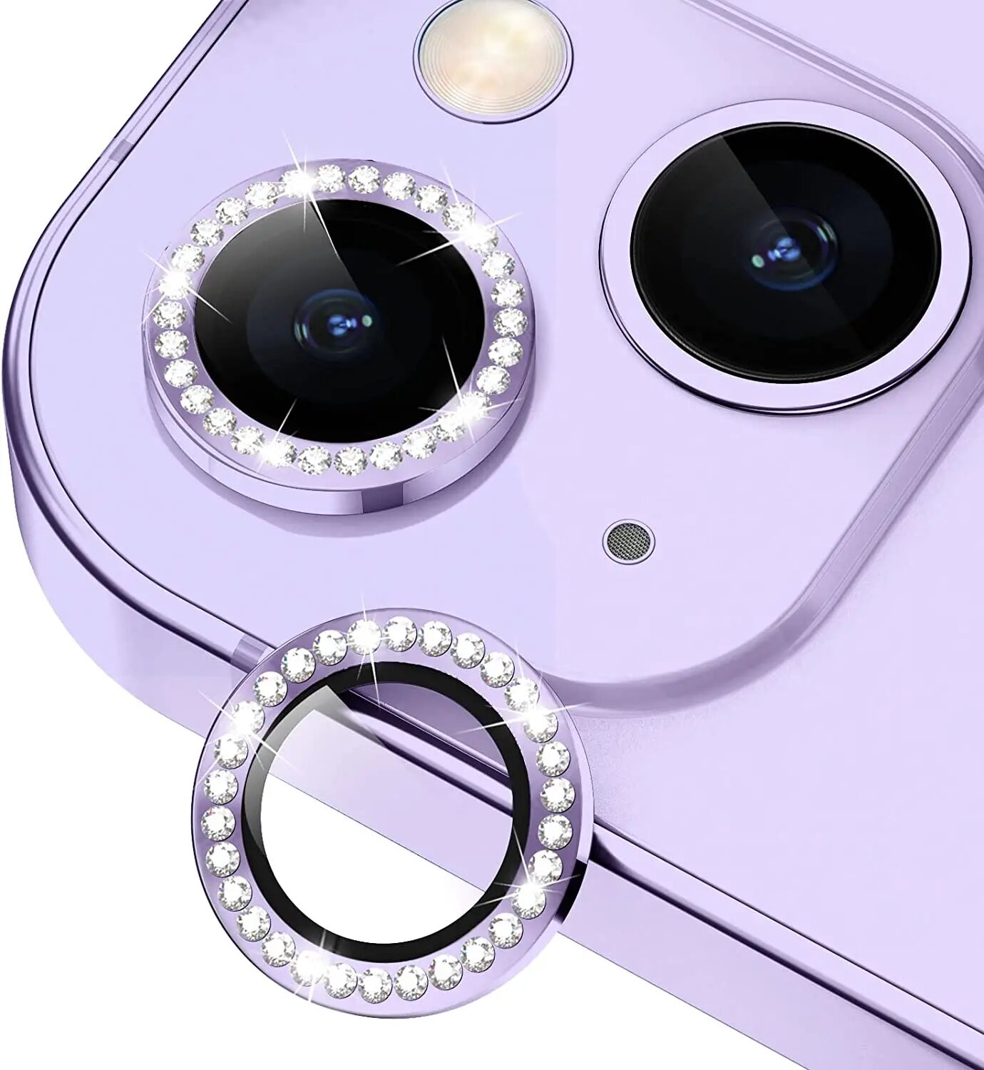 Блестящая защита камеры iPhone 14 Pro/Pro Max, Diamond Purple