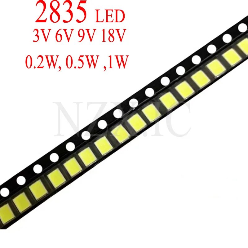 Светодиод SMD 2835 1Вт 0.5Вт 0.2Вт белый nxz 3V-150MA-0.5W