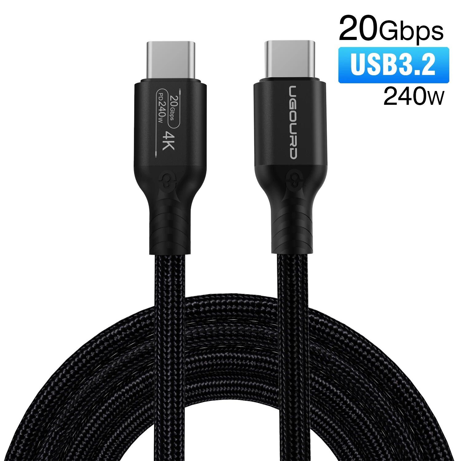 USB3.2 Gen2 20 Гбит/с Кабель Type C — Type C 5 м 5м, 20Gbps 240W 4K